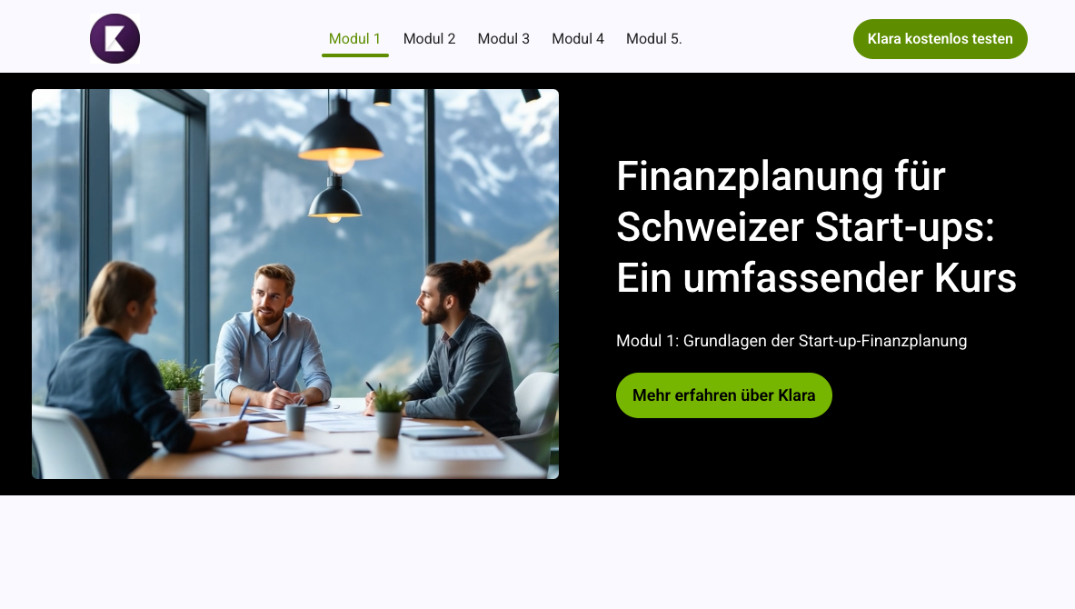 Kostenloses eLearning: Finanzplanung für dein Schweizer Start-up
